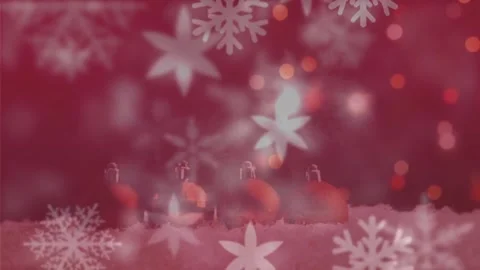 Animation of snow falling on red backgro... | Stock Video | Pond5