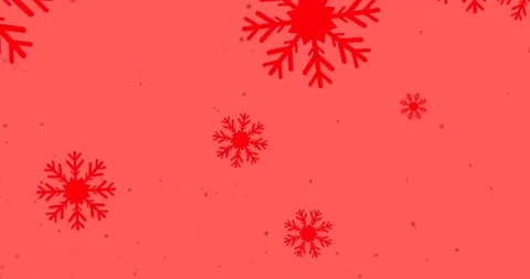 Animation of snow falling on red backgro... | Stock Video | Pond5
