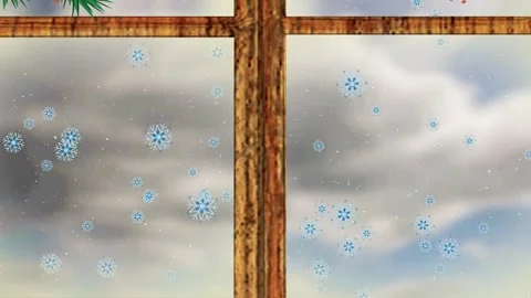 Animation of snow falling seen through w... | Stock Video | Pond5