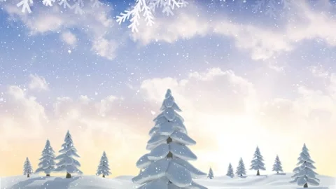 Animation of snow falling on trees in wi... | Stock Video | Pond5