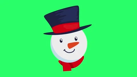 Animation snowman on green screen. | Stock Video | Pond5