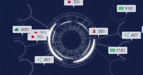 Animation of social media icons floating... | Stock Video | Pond5