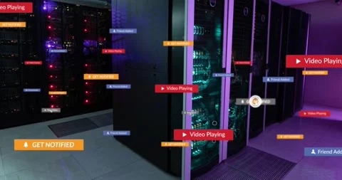 Animation of social media icons floating... | Stock Video | Pond5