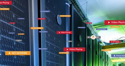 Animation of social media icons floating... | Stock Video | Pond5