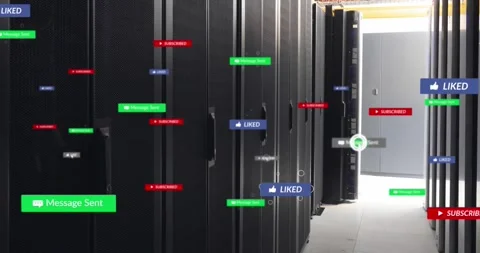 Animation of social media icons floating... | Stock Video | Pond5