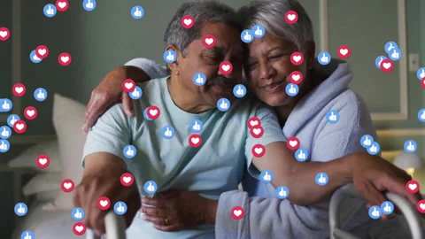 Animation of social media icons over sen... | Stock Video | Pond5