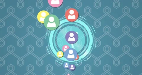 Animation of social media people icons o... | Stock Video | Pond5
