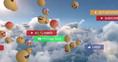 Animation of social media text on banner... | Stock Video | Pond5