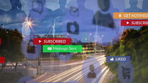 Animation of social media text on banner... | Stock Video | Pond5