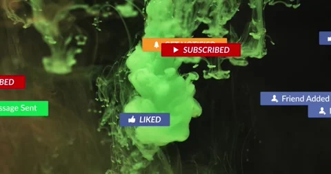 Animation of social media texts with ico... | Stock Video | Pond5