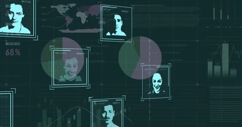 Animation of social media users, graphs ... | Stock Video | Pond5