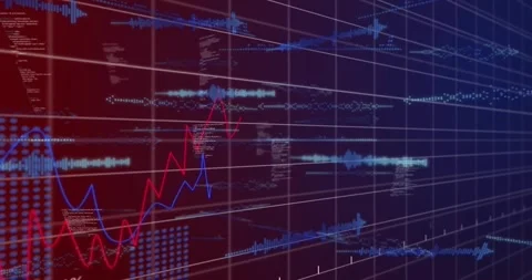 Animation of soundwaves with programming... | Stock Video | Pond5