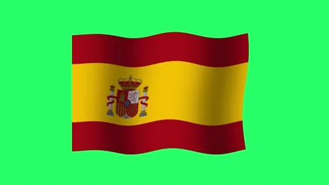 Animation Spain flag on green background... | Stock Video | Pond5
