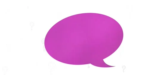 Animation of speech bubble over question... | Stock Video | Pond5
