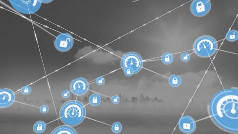 Animation of speedometer and lock icon c... | Stock Video | Pond5