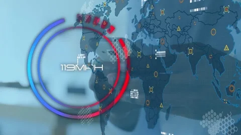 Animation of speedometer and world map o... | Stock Video | Pond5