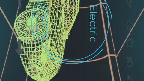 Animation of speedometer, gps and charge... | Stock Video | Pond5