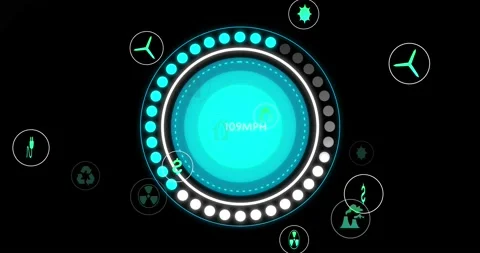 Animation of speedometer over falling ic... | Stock Video | Pond5