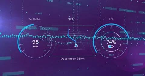 Animation of speedometers on car dashboa... | Stock Video | Pond5
