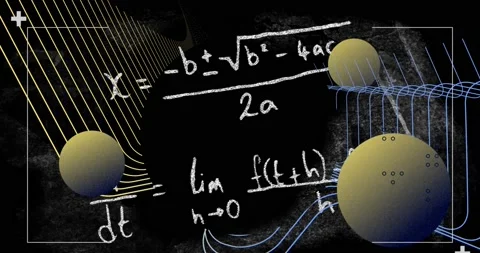 Animation of spheres and math formulas o... | Stock Video | Pond5