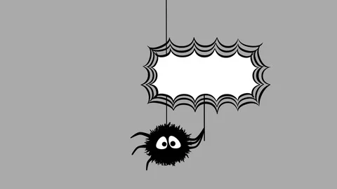 animation spider goes down on a web and ... | Stock Video | Pond5