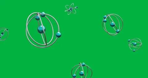 Animation of spinning atom icons over tr... | Stock Video | Pond5