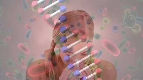 Animation of spinning dna strand and cel... | Stock Video | Pond5