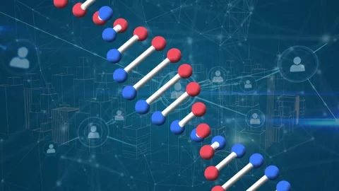 Animation of spinning dna structure and ... | Stock Video | Pond5