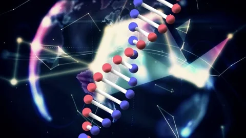 Animation of spinning dna structure over... | Stock Video | Pond5