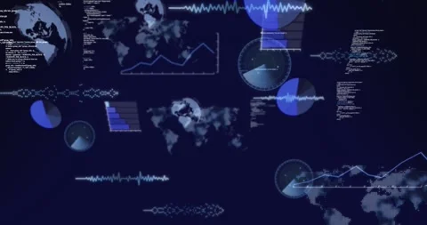 Animation of spinning globe, world map a... | Stock Video | Pond5
