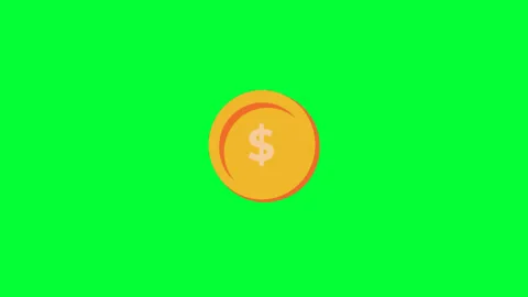 animation spinning gold coin moving on g... | Stock Video | Pond5