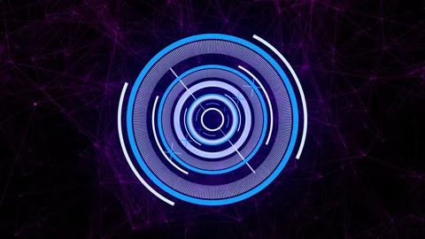 Animation of spinning neon round scanner... | Stock Video | Pond5