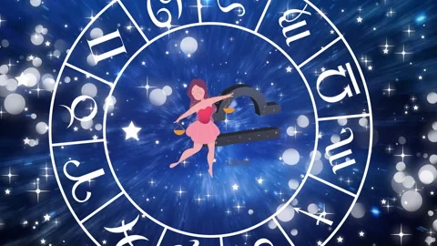 Animation of spinning star sign wheel wi... | Stock Video | Pond5