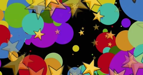 Animation of spots and stars on black ba... | Stock Video | Pond5