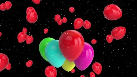Animation of spots falling and balloons ... | Stock Video | Pond5