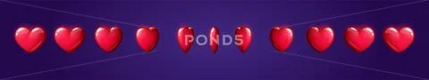 Animation sprite sheet of red heart rotation Illustration #164424336