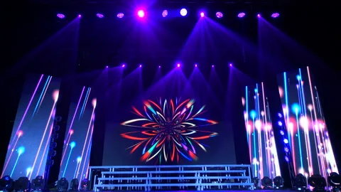 Animation of stage lights frame. Bright ... | Stock Video | Pond5