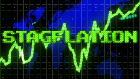 Animation of stagflation text in green o... | Stock Video | Pond5