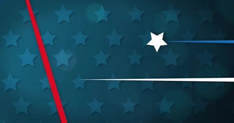 Animation of stars with blue, red, white... | Stock Video | Pond5