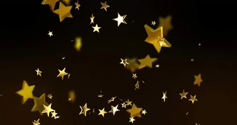 Animation of stars falling on black back... | Stock Video | Pond5