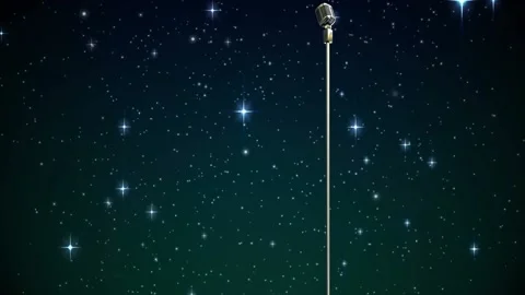 Animation of stars falling over micropho... | Stock Video | Pond5
