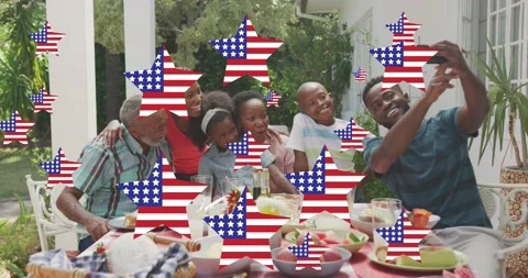 Animation of stars with flag of united s... | Stock Video | Pond5