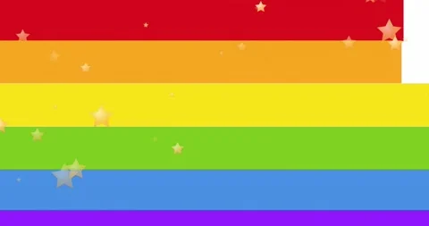 Animation of stars floating and rainbow ... | Stock Video | Pond5