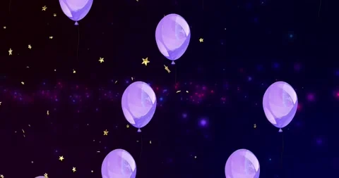 Animation of stars floating over balloon... | Stock Video | Pond5