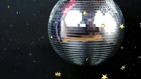 Animation of stars floating over disco b... | Stock Video | Pond5