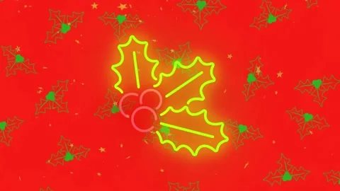 Animation of stars over mistletoe icons ... | Stock Video | Pond5