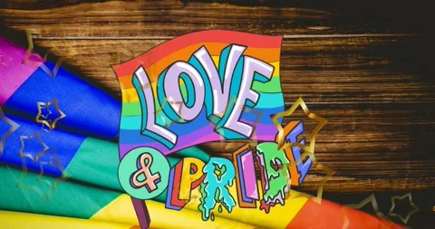 Animation of stars, pride lgbtq text ove... | Stock Video | Pond5