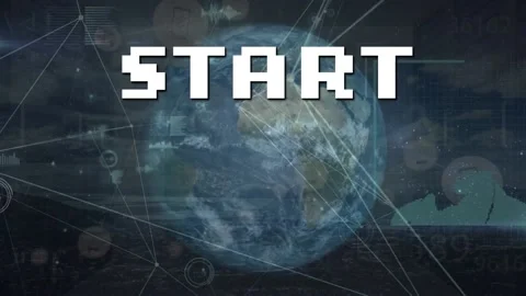 Animation of start text, graphs, soundwa... | Stock Video | Pond5