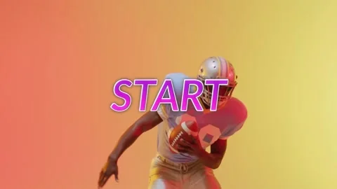 Animation of start text over american fo... | Stock Video | Pond5