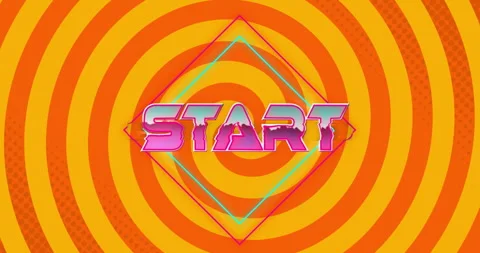 Animation of start text over circles on ... | Stock Video | Pond5